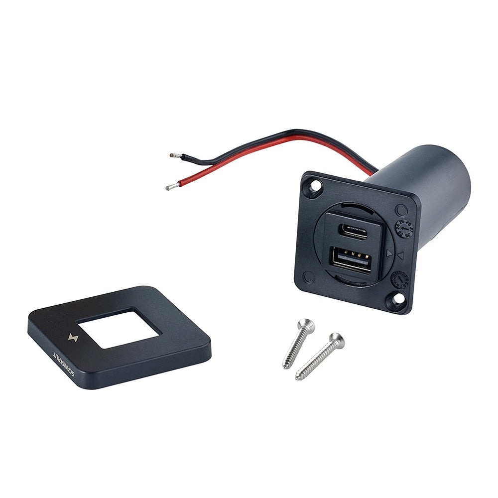 Scanstrut TILE USB-A/USB-C Interior Charging Socket - 12/24V - Black B ...